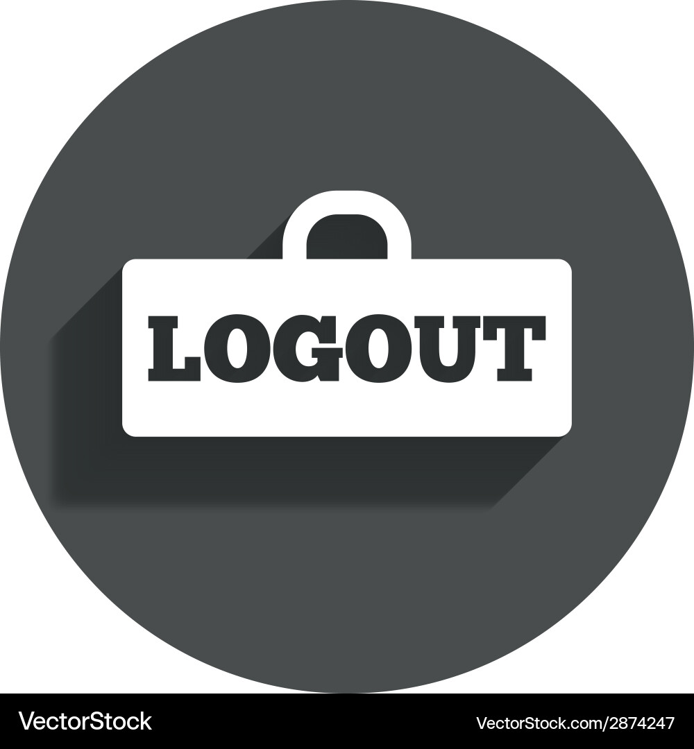 Logout sign icon log out symbol lock Royalty Free Vector