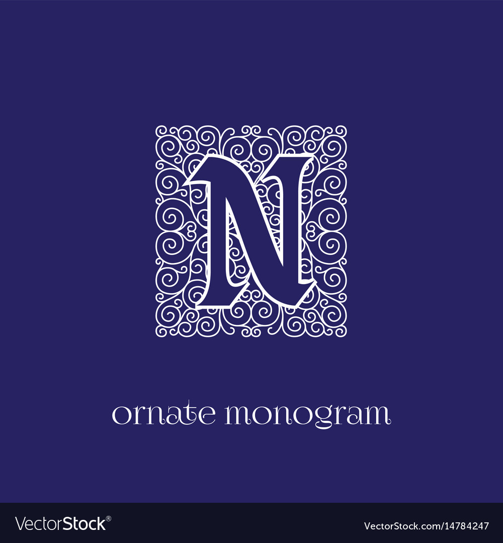Monogram n Royalty Free Vector Image - VectorStock