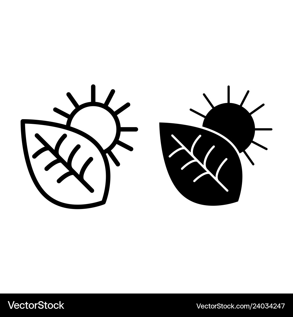 Photosynthesis line and glyph icon environment Vector Image