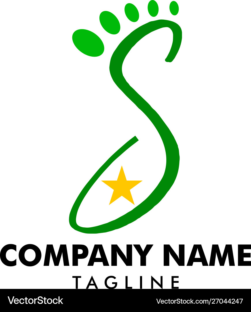 S letter feet logo icon Royalty Free Vector Image