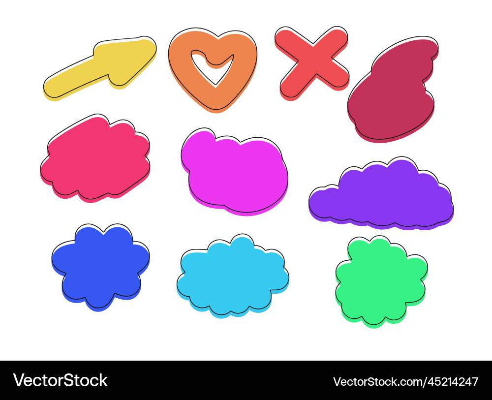 Set of abstract shapes geometric base form Vector Image
