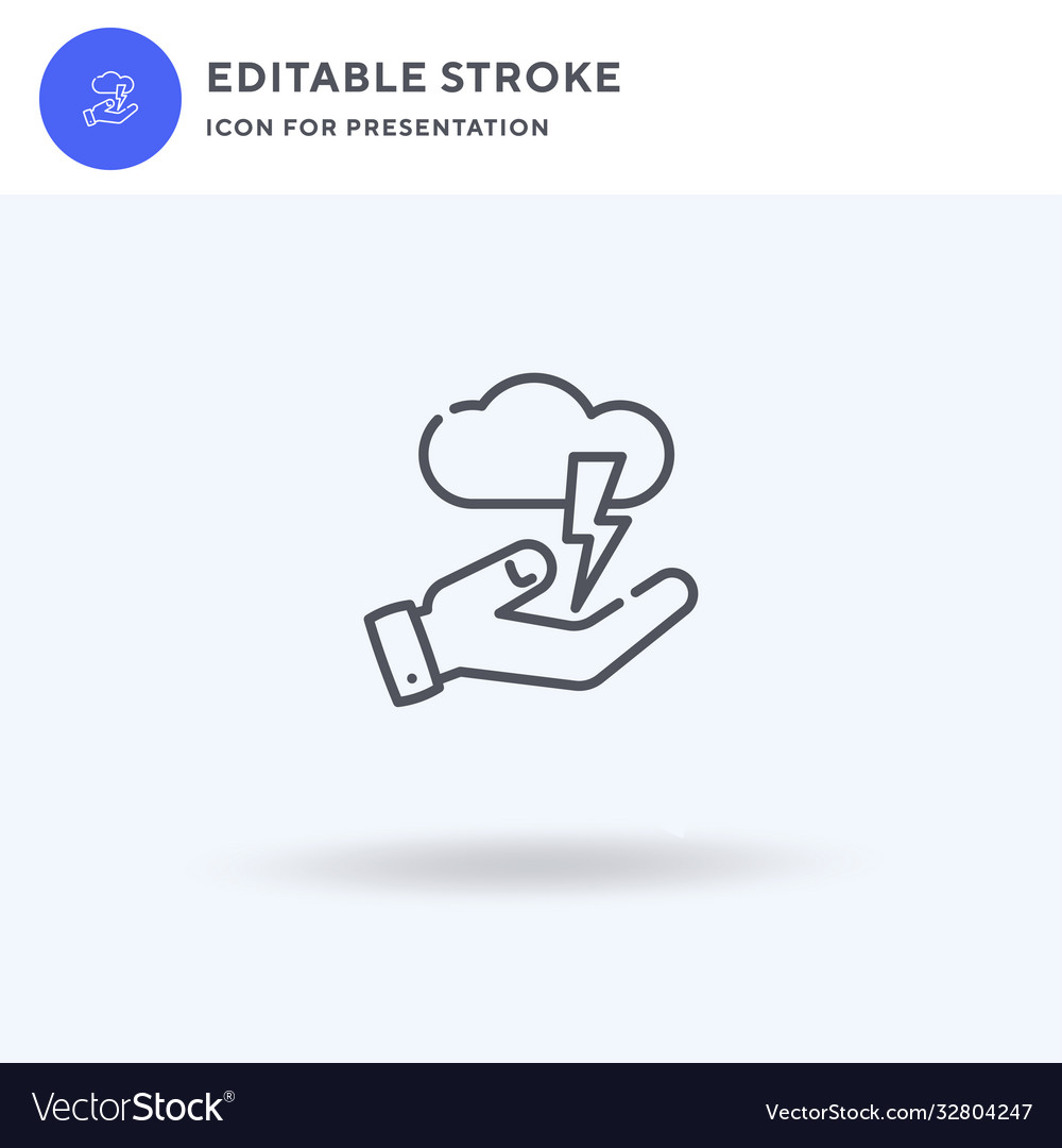 Storm icon filled flat sign solid Royalty Free Vector Image