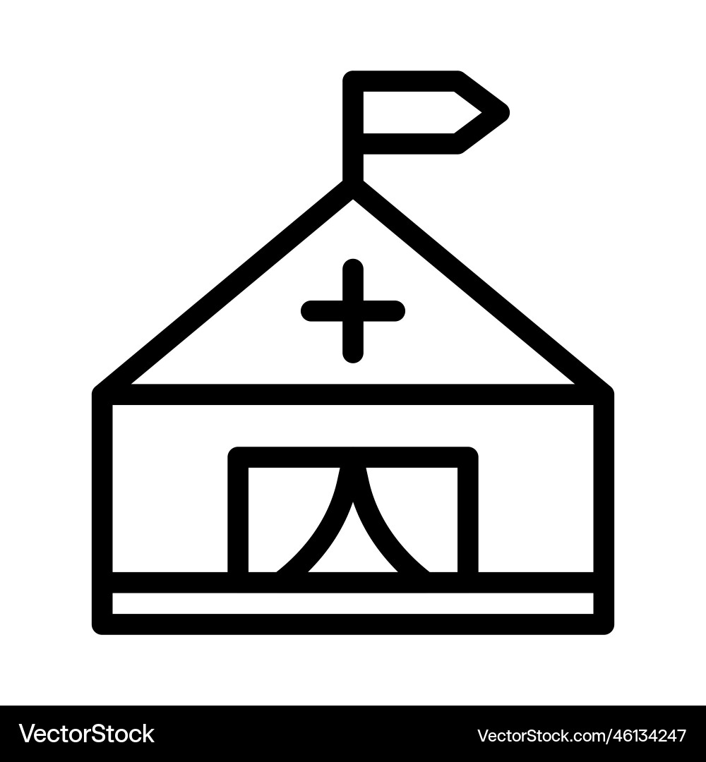 Tent icon outline style military army element Vector Image
