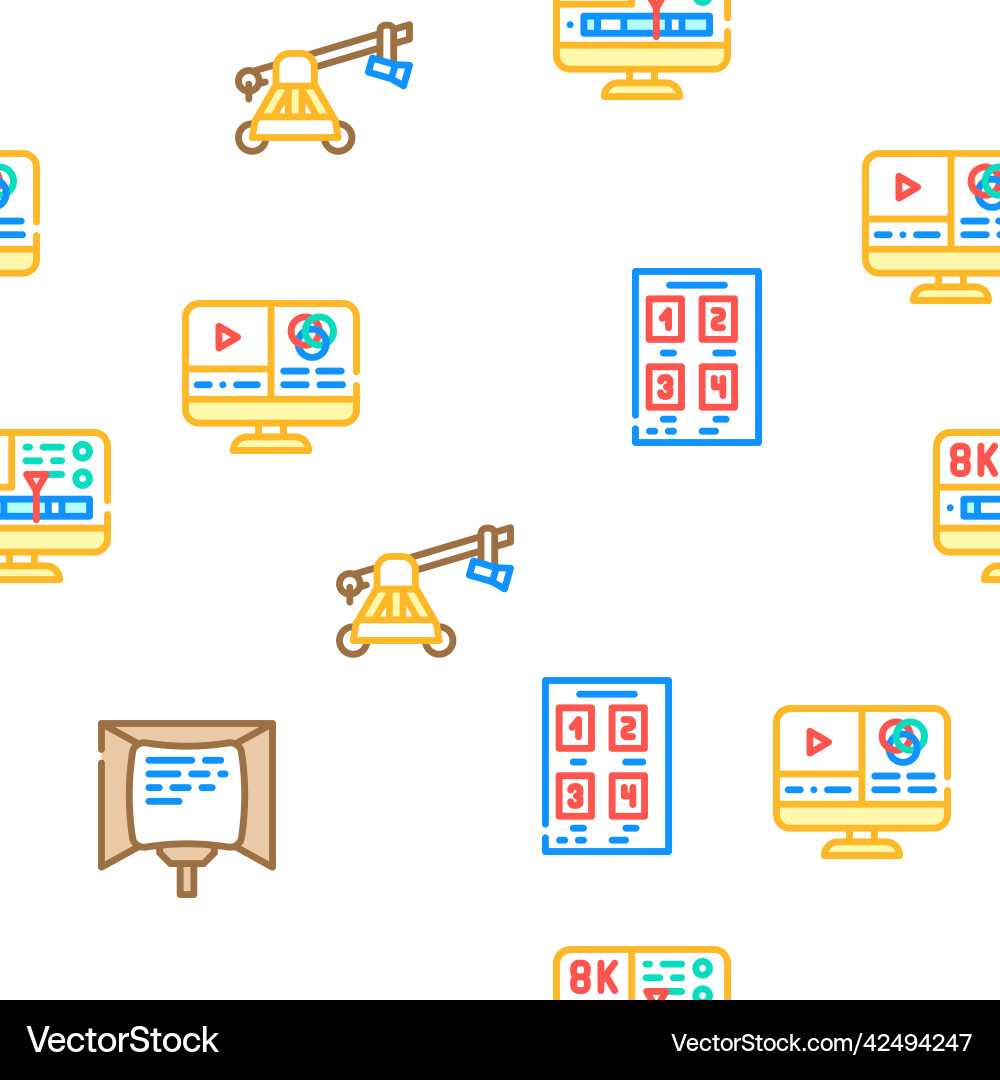 Video production and creation icons set Royalty Free Vector