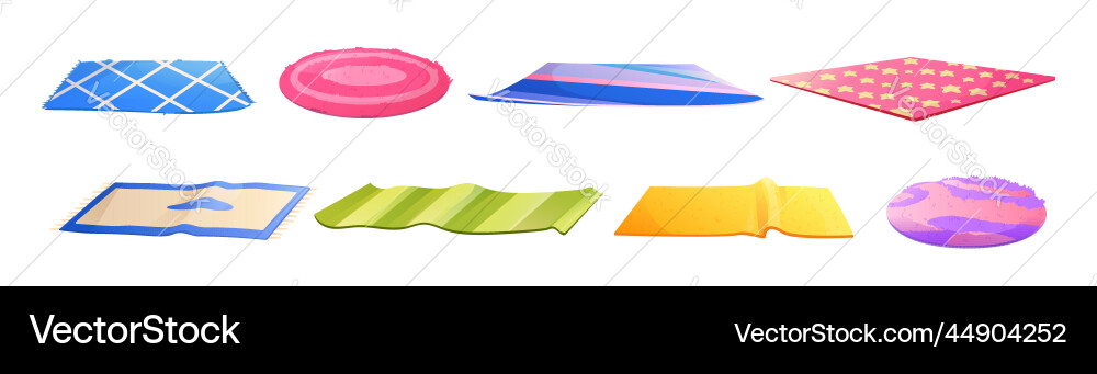 Carpets cloth and fluffy floor rugs Royalty Free Vector