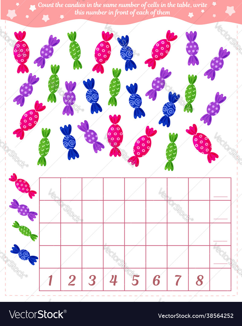 Count candy Royalty Free Vector Image - VectorStock