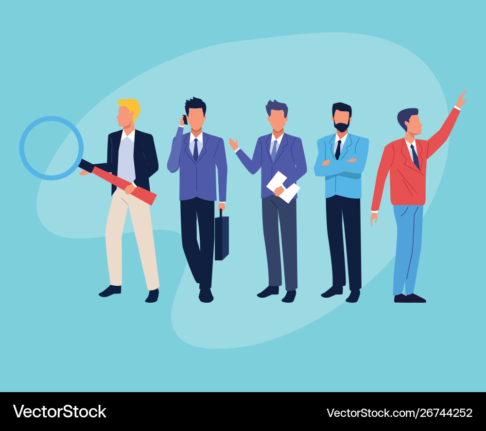 Executive business workers characters avatars Vector Image