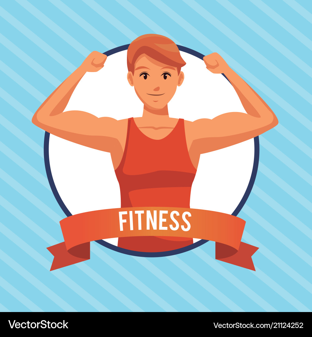 Fitness man cartoon Royalty Free Vector Image - VectorStock