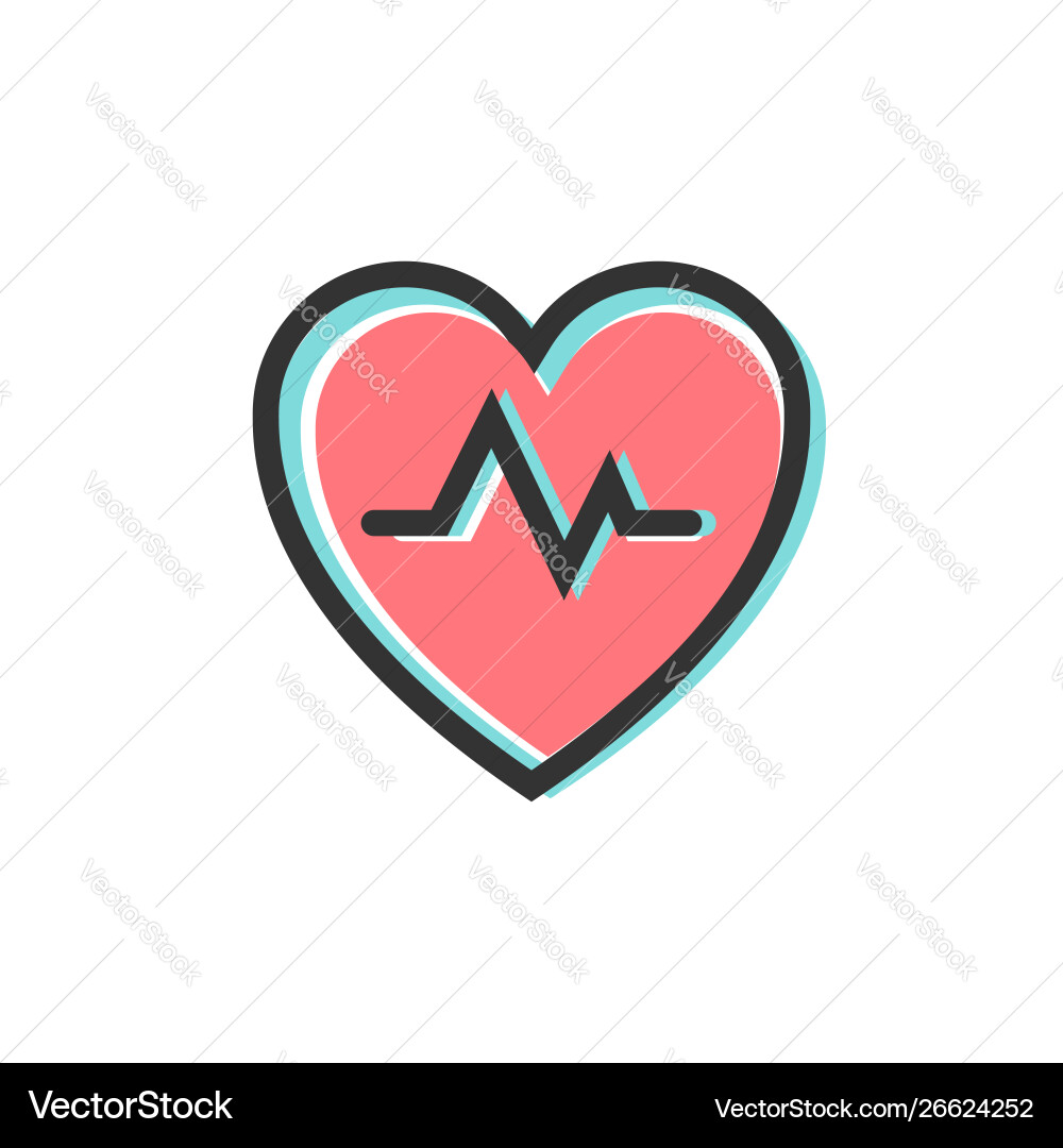 Heartbeat icon isolated on white background Vector Image
