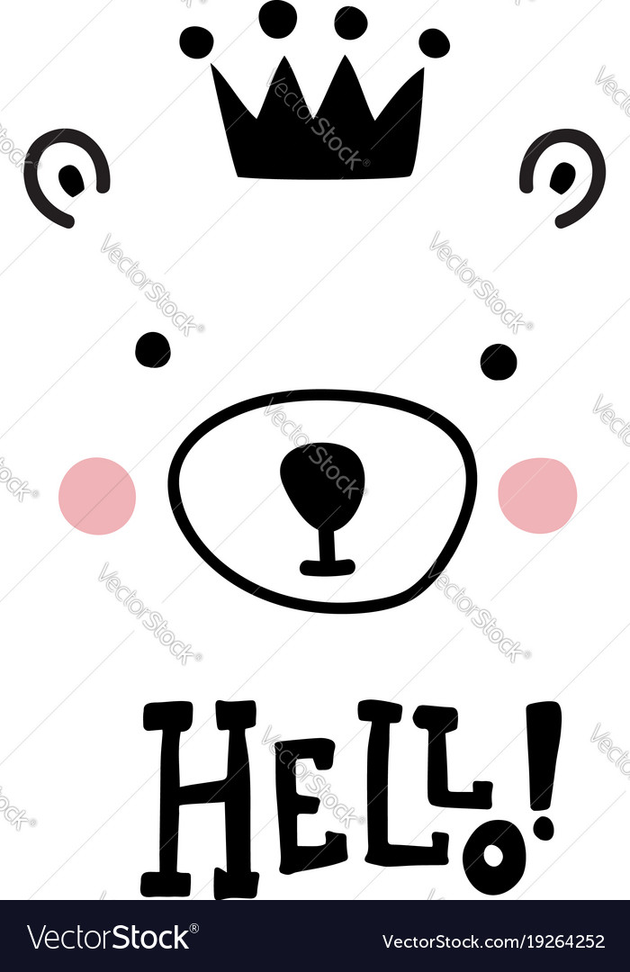 Hello bear Royalty Free Vector Image - VectorStock