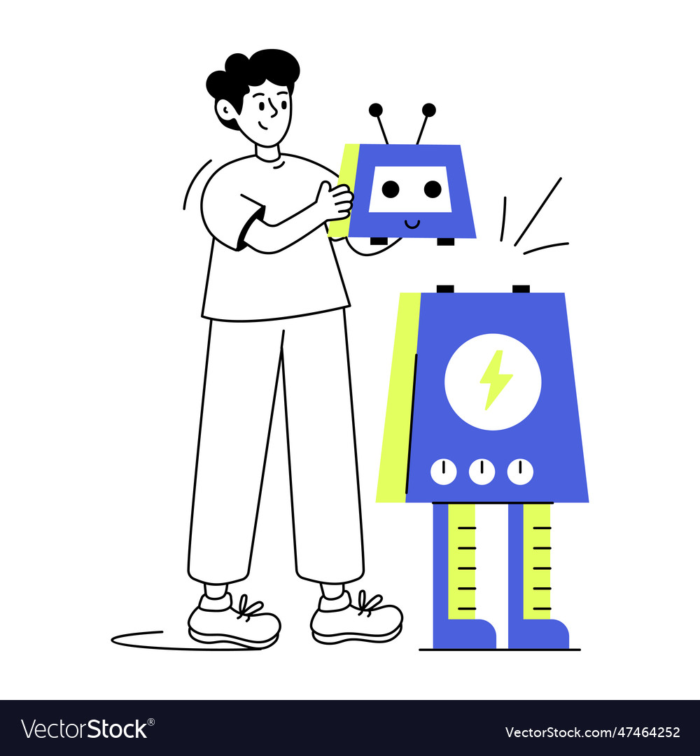 Making robot Royalty Free Vector Image - VectorStock