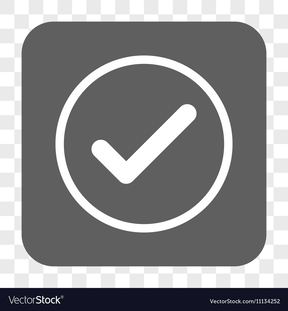 Ok rounded square button Royalty Free Vector Image