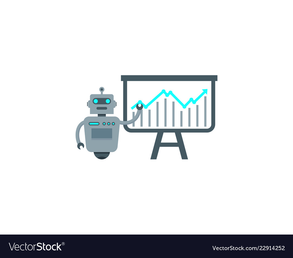 Presentation robot logo icon design Royalty Free Vector