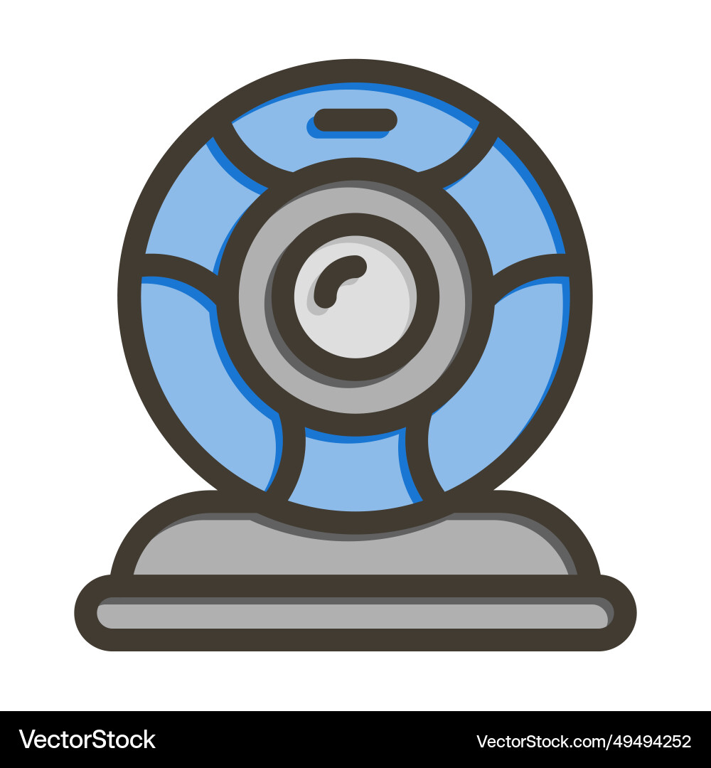 Webcam thick line filled colors icon for personal Vector Image