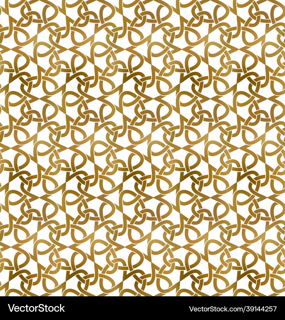 Abstract repeatable background of golden twisted Vector Image