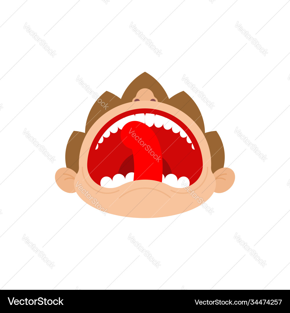 Boy crying open mouth child tantrum Royalty Free Vector