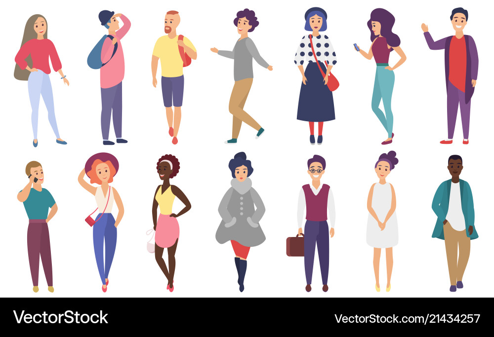 Crowd of stylized people performing summer Vector Image