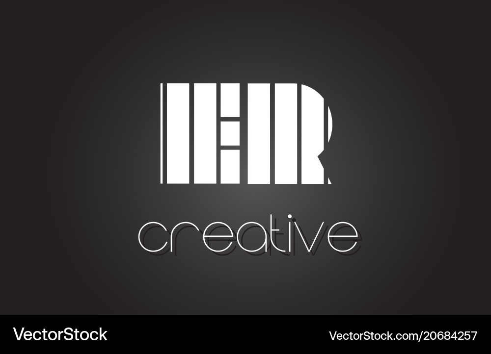 Er e r letter logo design with white and black Vector Image