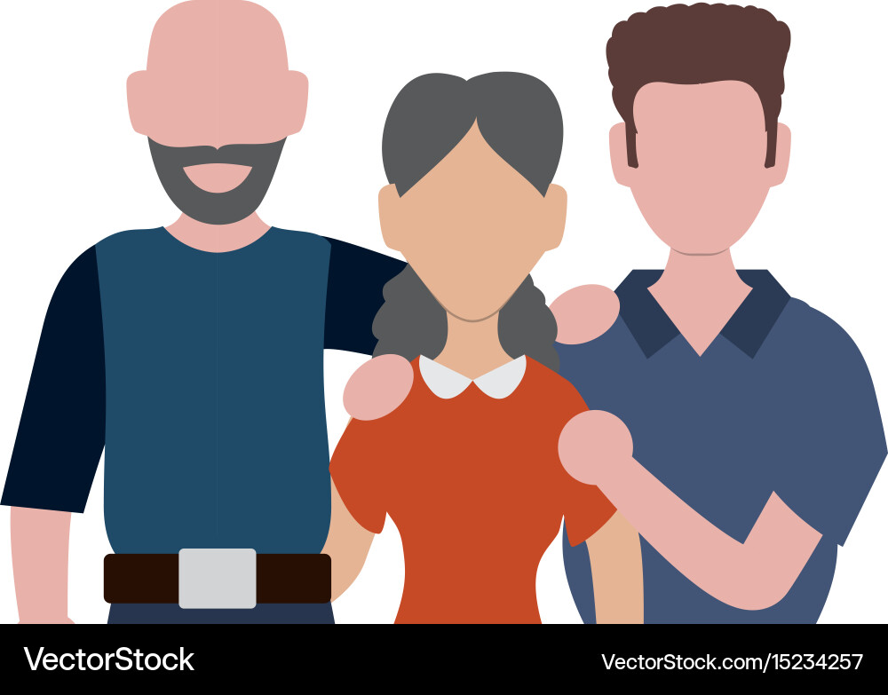 Family faceless together Royalty Free Vector Image