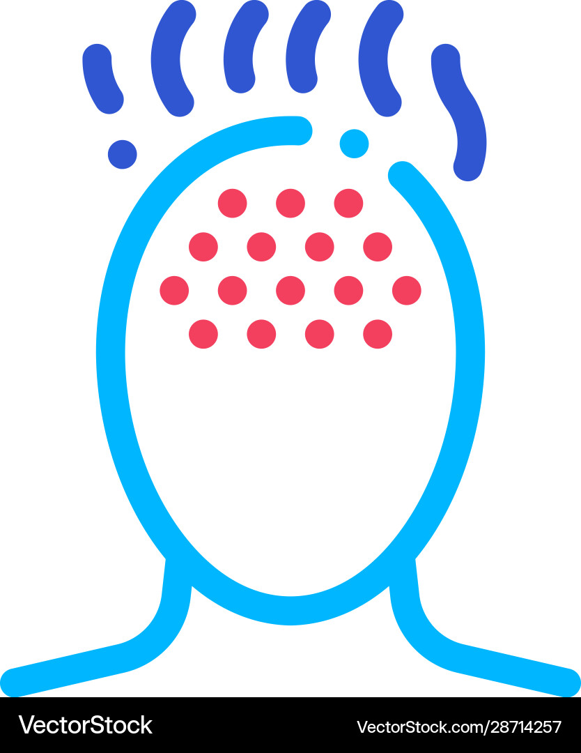 High fever temperature man head silhouette Vector Image