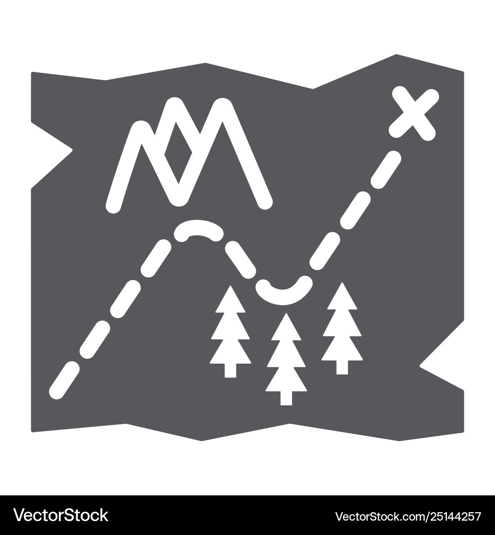 Map glyph icon travel and navigation paper Vector Image