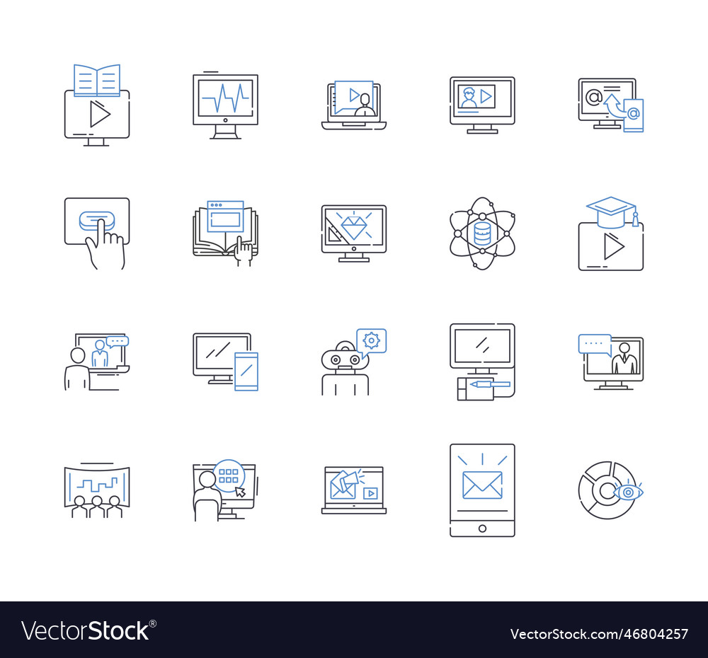 Mobile devices line icons collection smartph Vector Image Mobile devices line icons collection smartph Vector Image