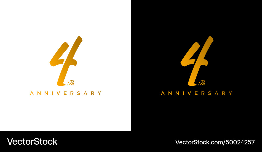 Modern and elegant number 4 logo design Royalty Free Vector