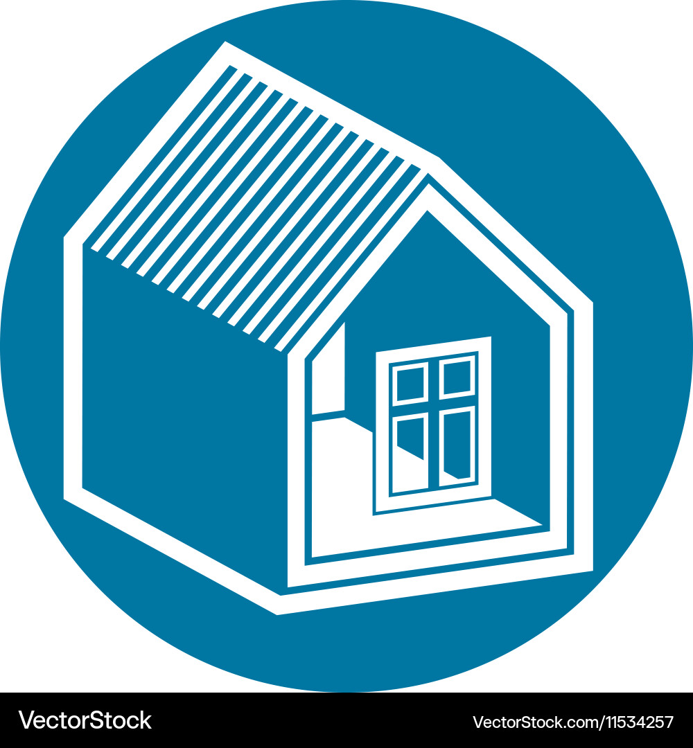 Real estate icon abstract house property developer