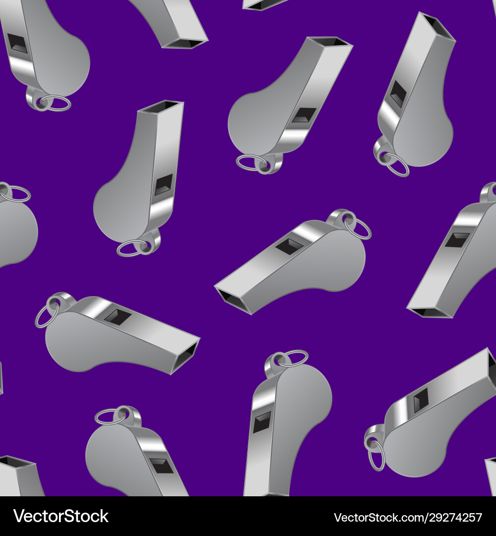 Realistic 3d detailed shiny metallic whistle Vector Image