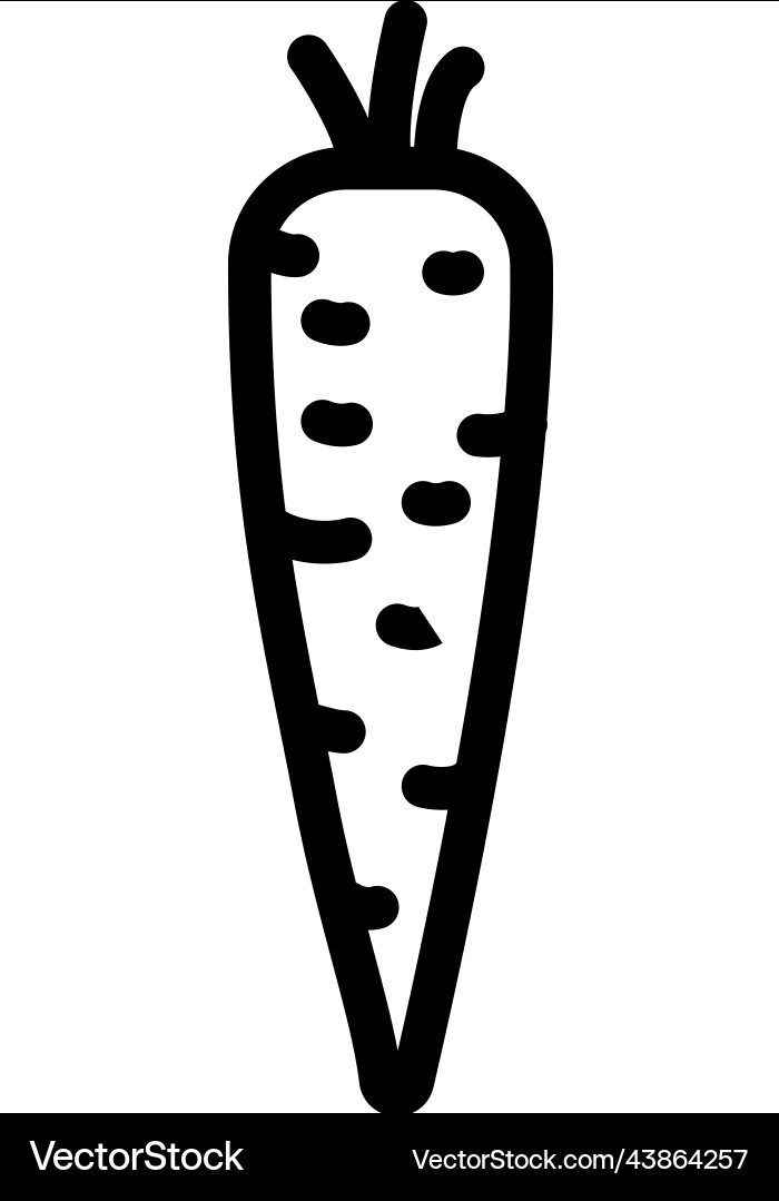 Ripe orange carrot line icon Royalty Free Vector Image