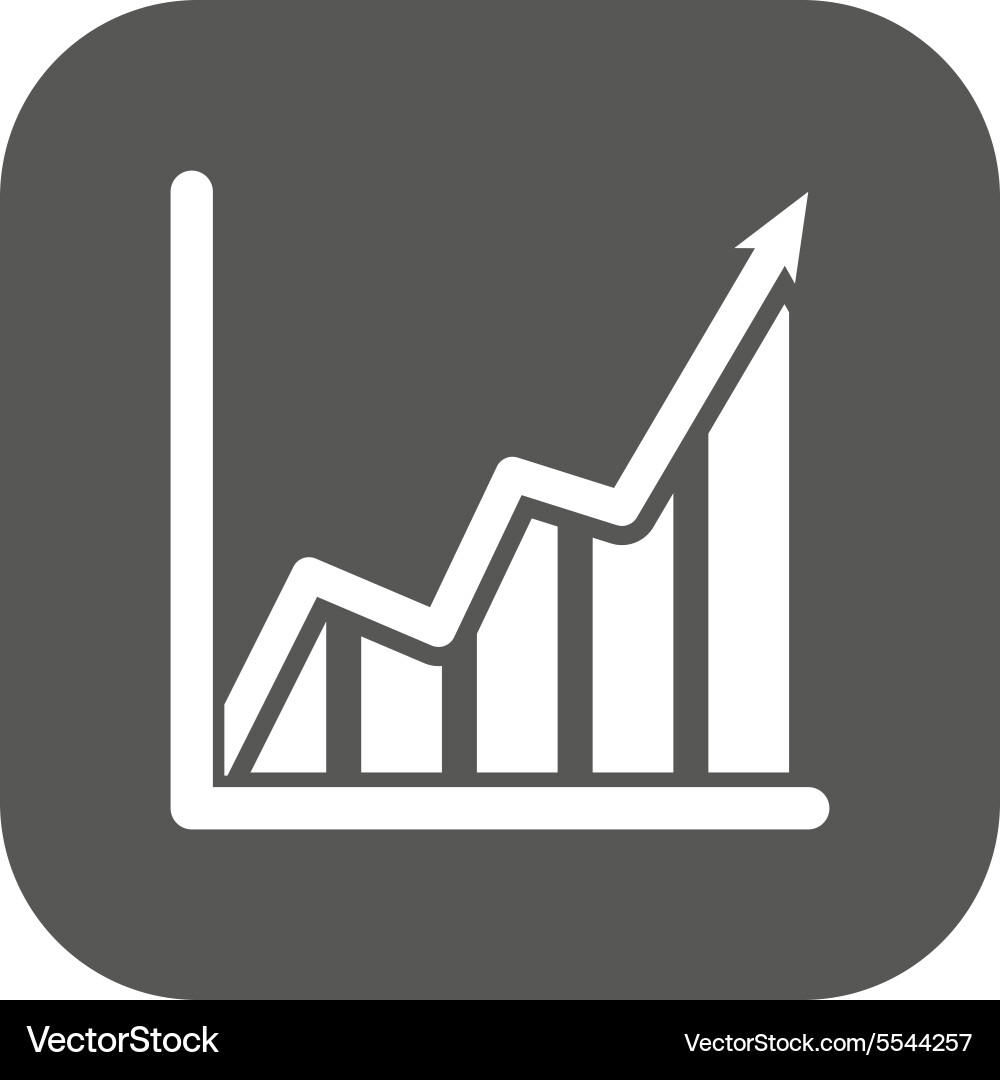 The growing graph icon Growth and up symbol Flat Vector Image
