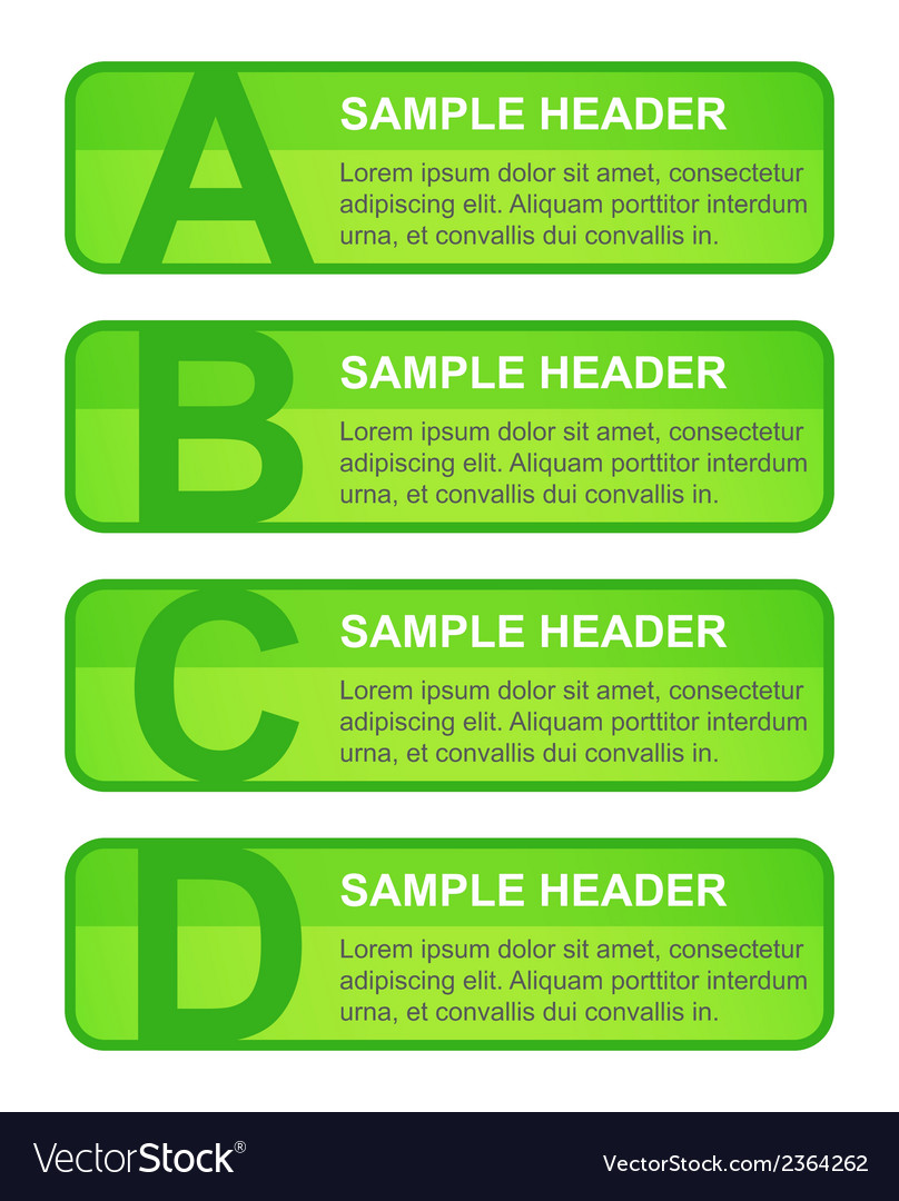 Abcd options blocks Royalty Free Vector Image - VectorStock