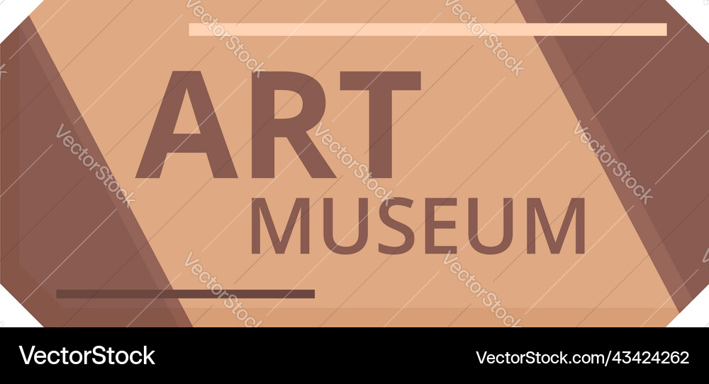 Art museum icon cartoon admit ticket Royalty Free Vector