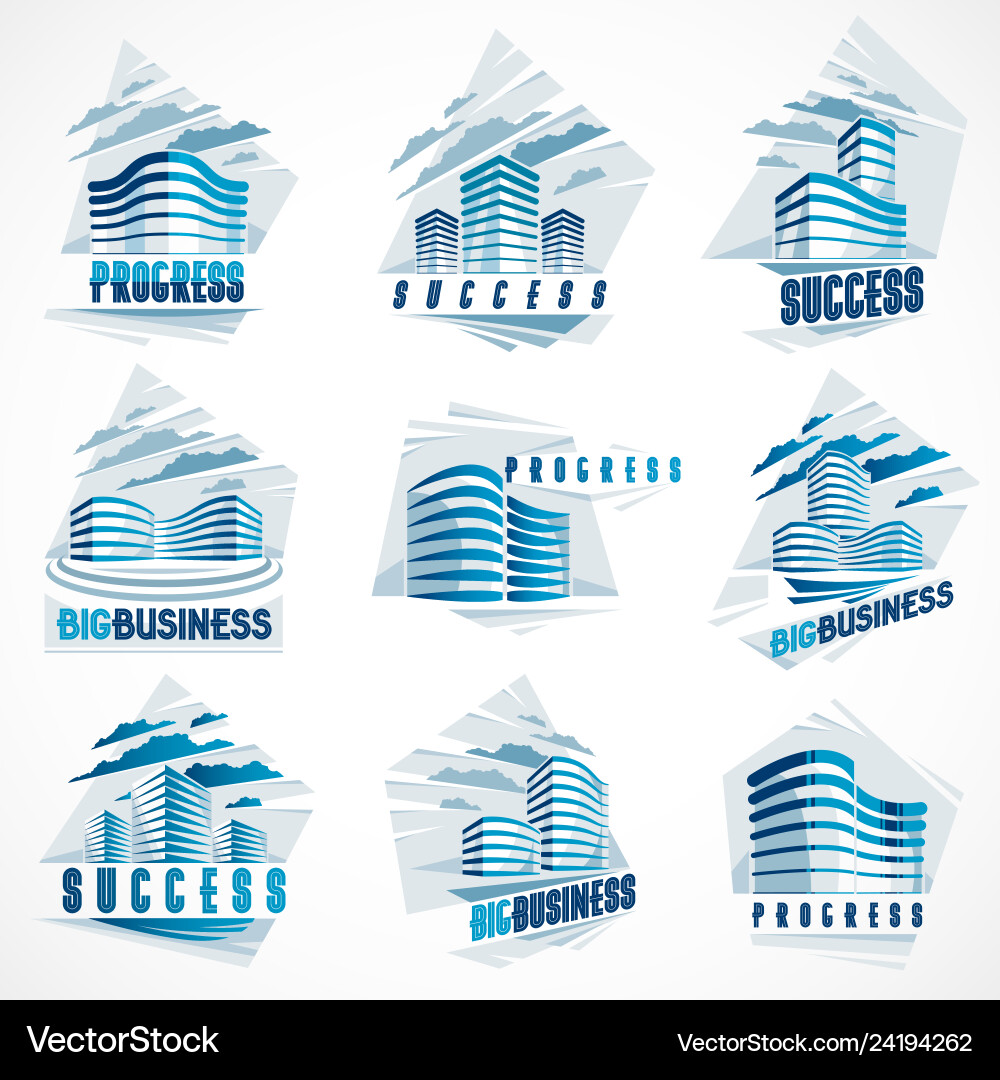 Business buildings set modern architecture Vector Image