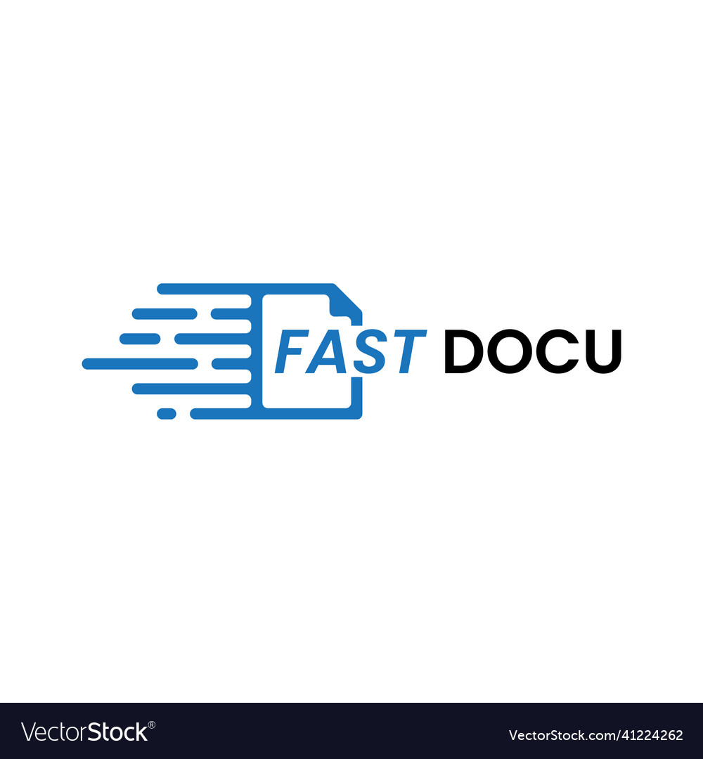 Fast document logo design Royalty Free Vector Image