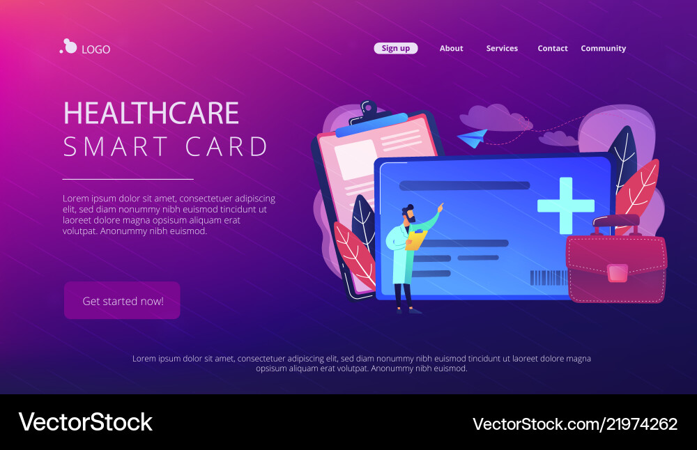 Healthcare smart card concept Royalty Free Vector Image