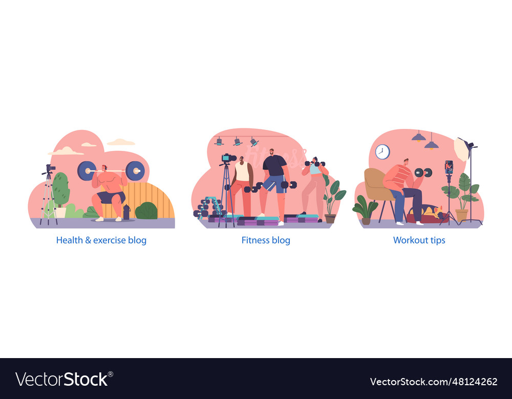 Isolated elements with tutor characters host Vector Image