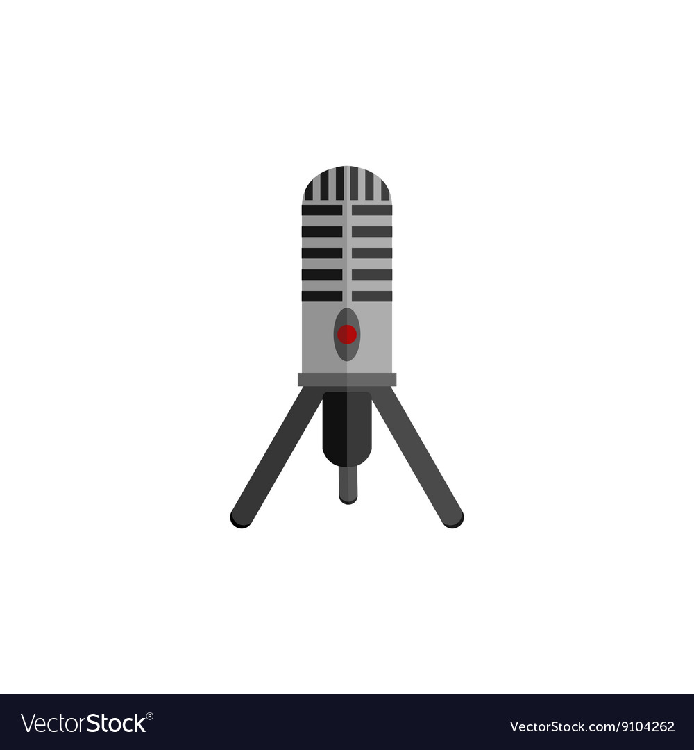 Microphone design flat isolated Royalty Free Vector Image