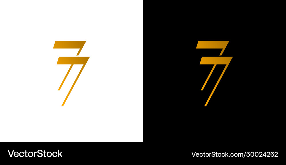 Modern and elegant number 77 logo design Vector Image