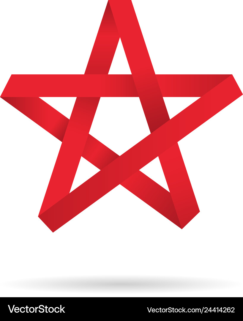 Origami star red colored on a white background Vector Image