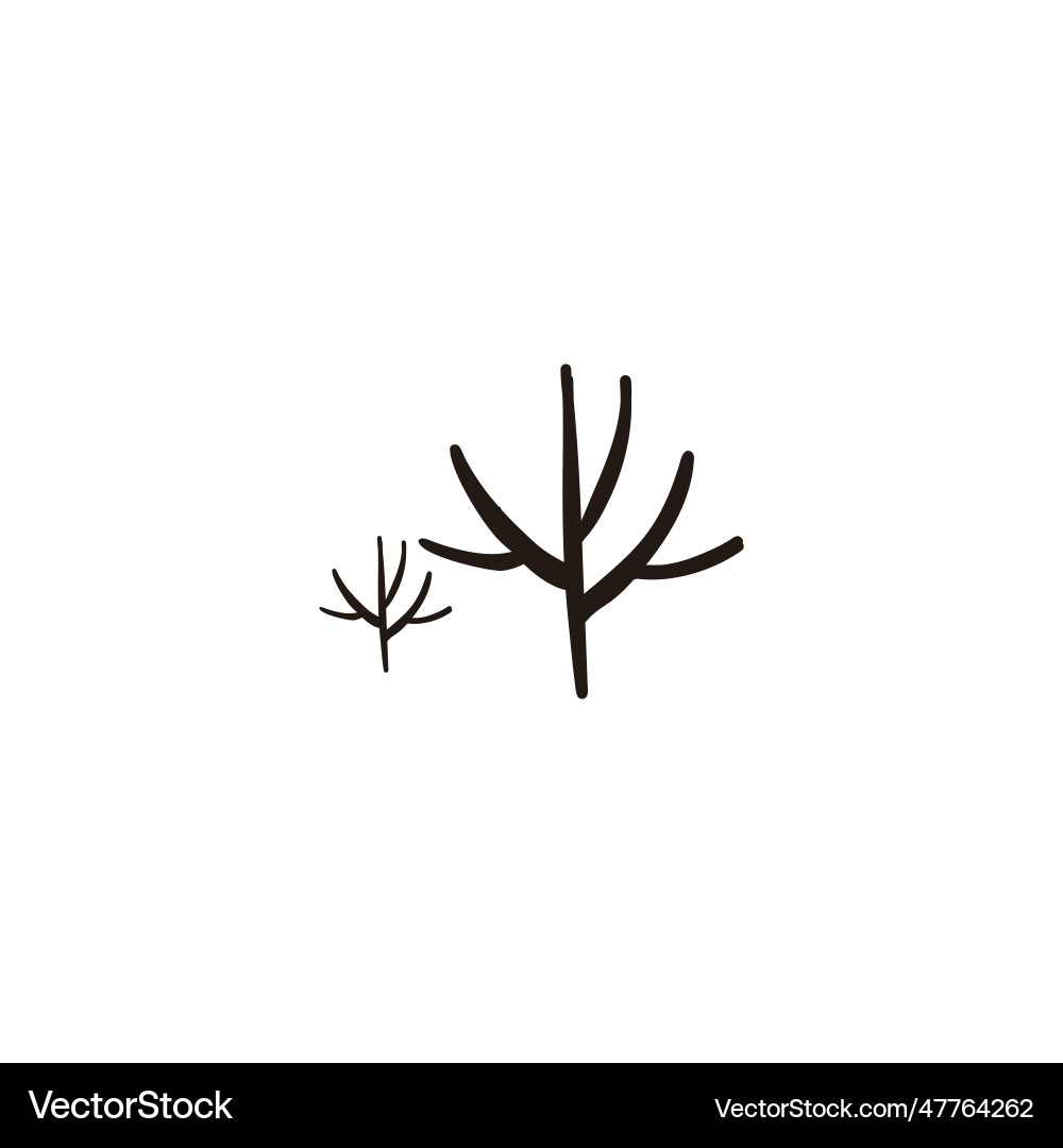 Plant or cactus geometric symbol simple logo Vector Image