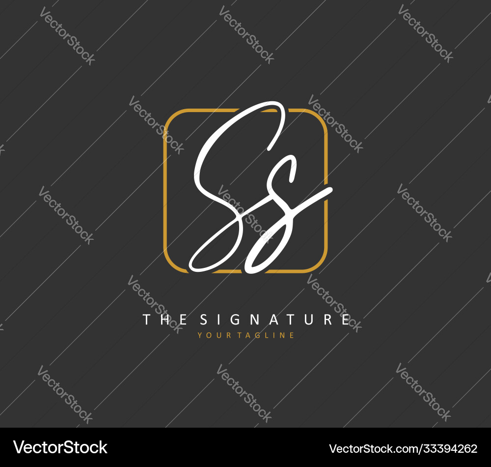 S ss initial letter handwriting and signature Vector Image