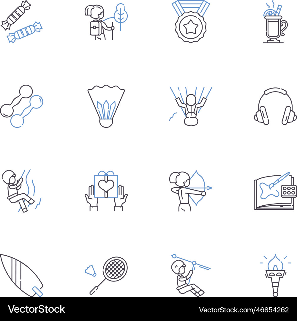 Socializing line icons collection mingling Vector Image