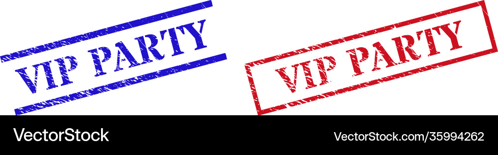 Vip party textured scratched stamp watermarks Vector Image