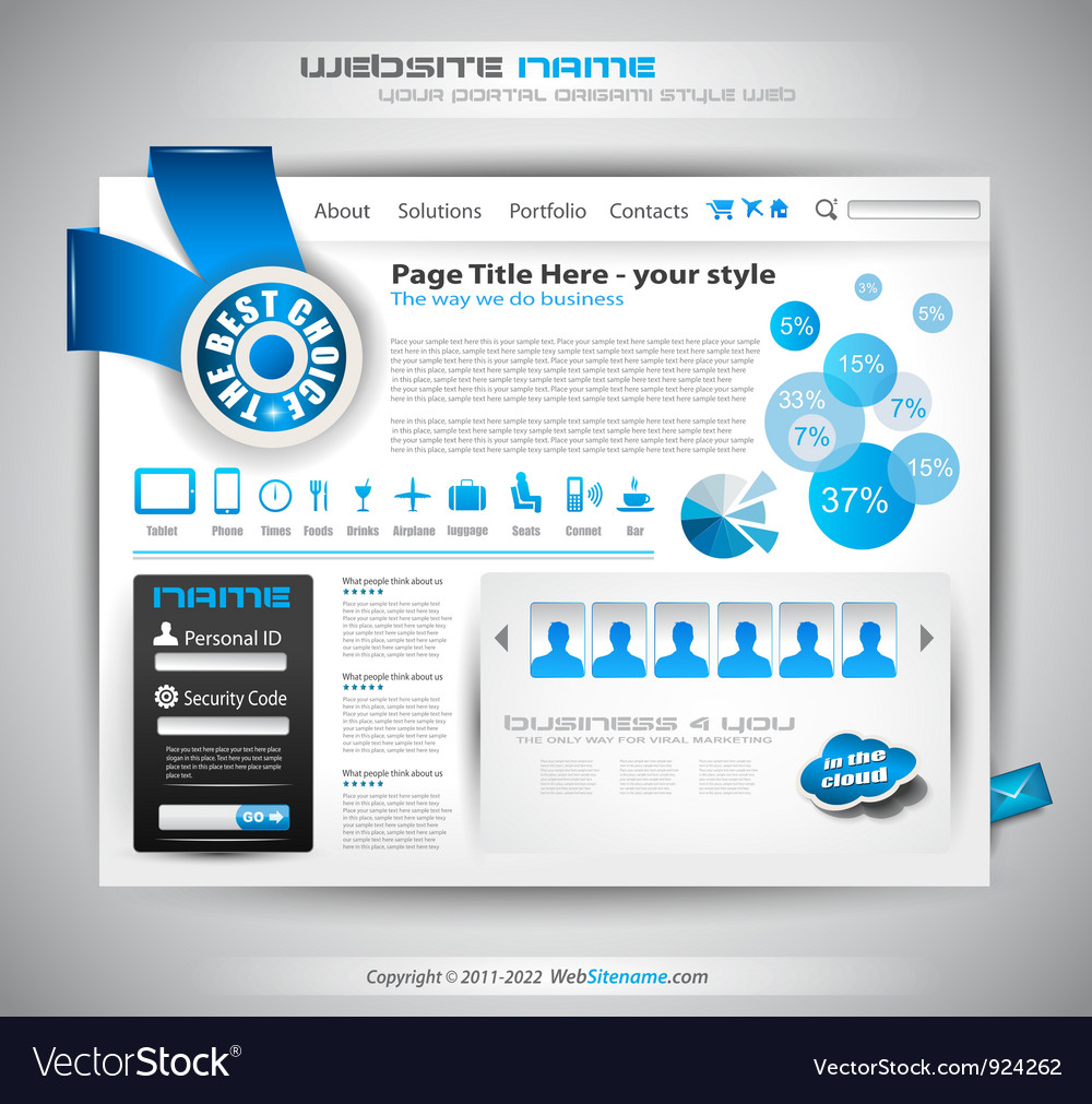 Website layout Royalty Free Vector Image - VectorStock