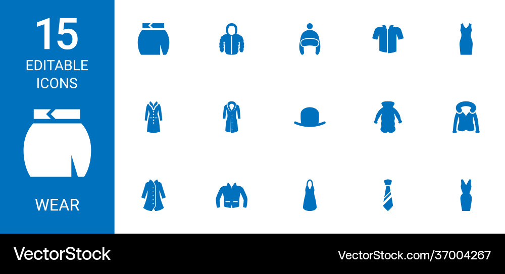 15 wear icons Royalty Free Vector Image - VectorStock