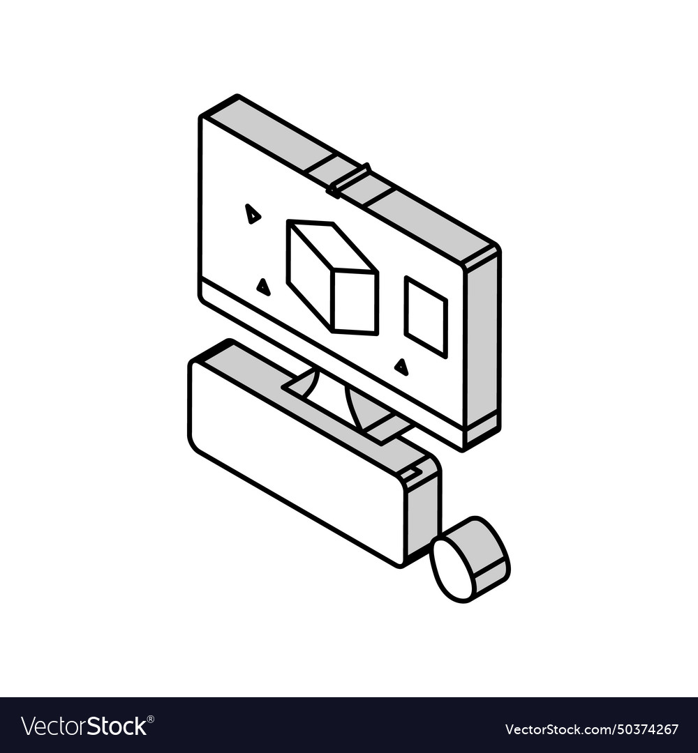 3d modeling isometric icon Royalty Free Vector Image
