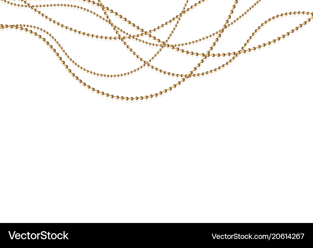 A beautiful chain golden colorstring beads are Vector Image