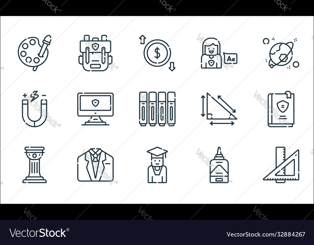 Academy line icons linear set quality line set Vector Image