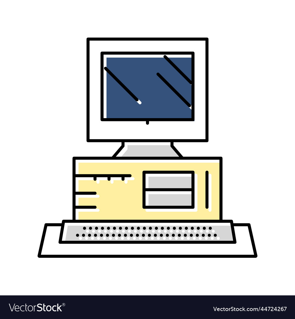 Computer pc technology color icon Royalty Free Vector Image